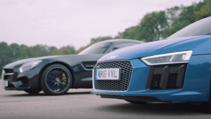 Audi R8 vs. Mercedes-AMG GT S In the Most Predictable Drag Race