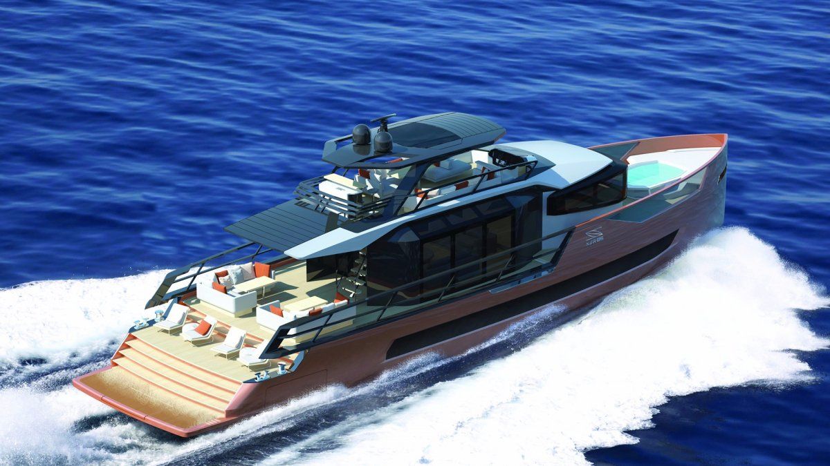 Sarp XSR 85 is futuristic looking yacht with hybrid propulsion