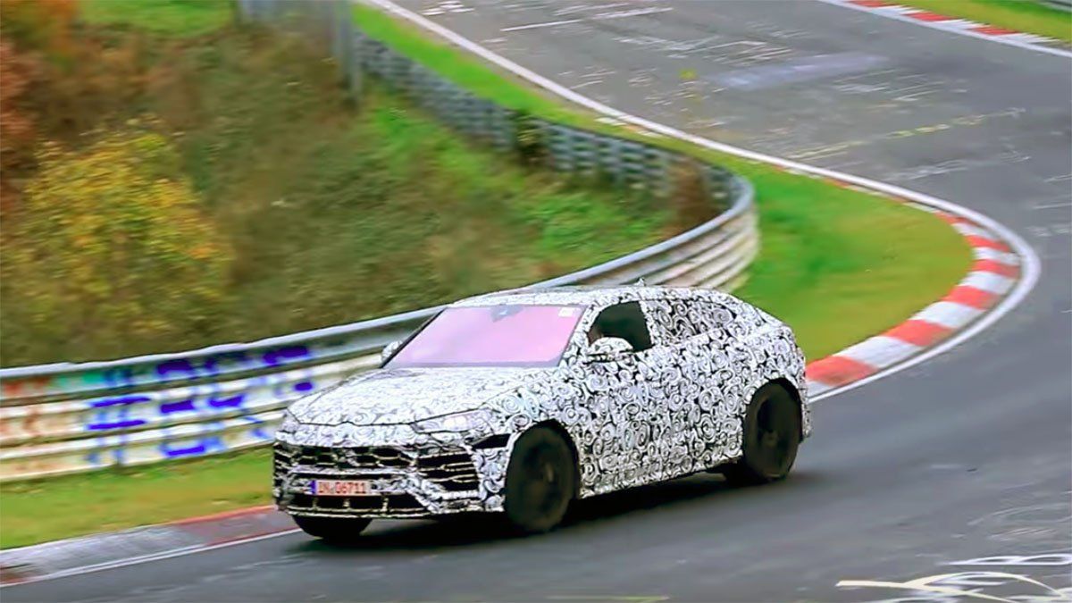 Camouflaged Lamborghini Urus prototype does the Ring thing