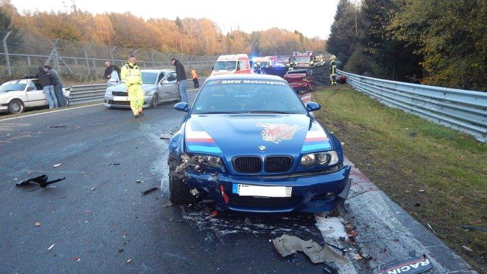 Horrific pile-up on Nurburgring leaves five injured, 14 cars destroye...