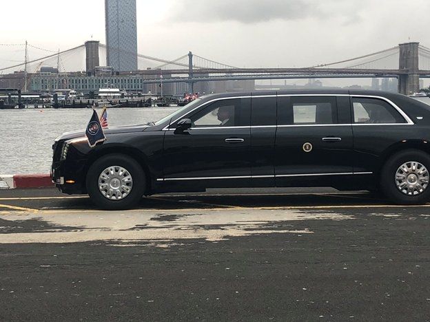 Donald Trump's limo pops up in New York